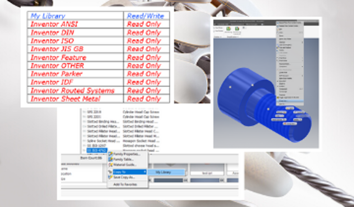 Autodesk Inventor Customizing The Content Centre Part 1